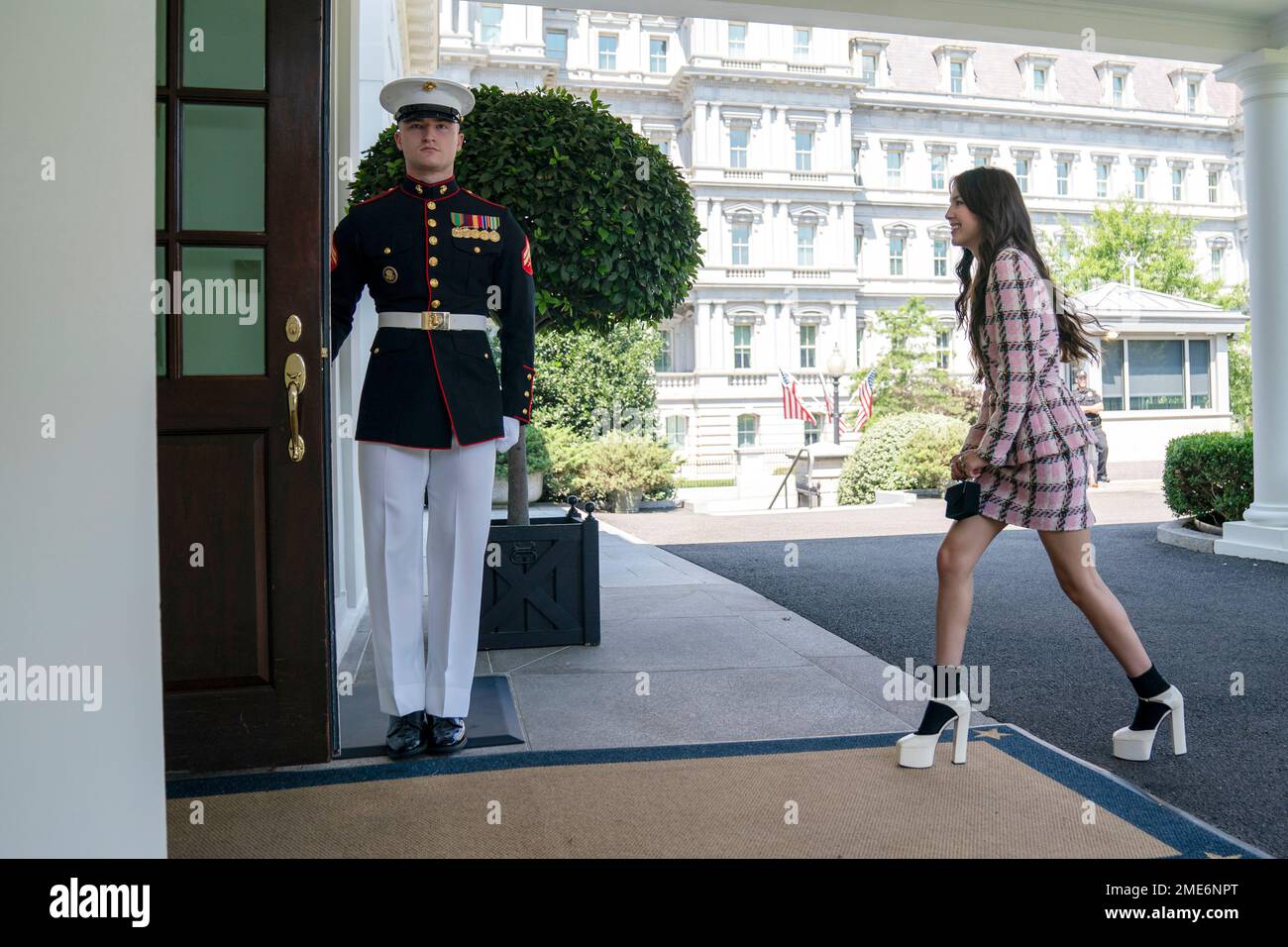 Singer Olivia Rodrigo arrives at the White House to promote the COVID ...