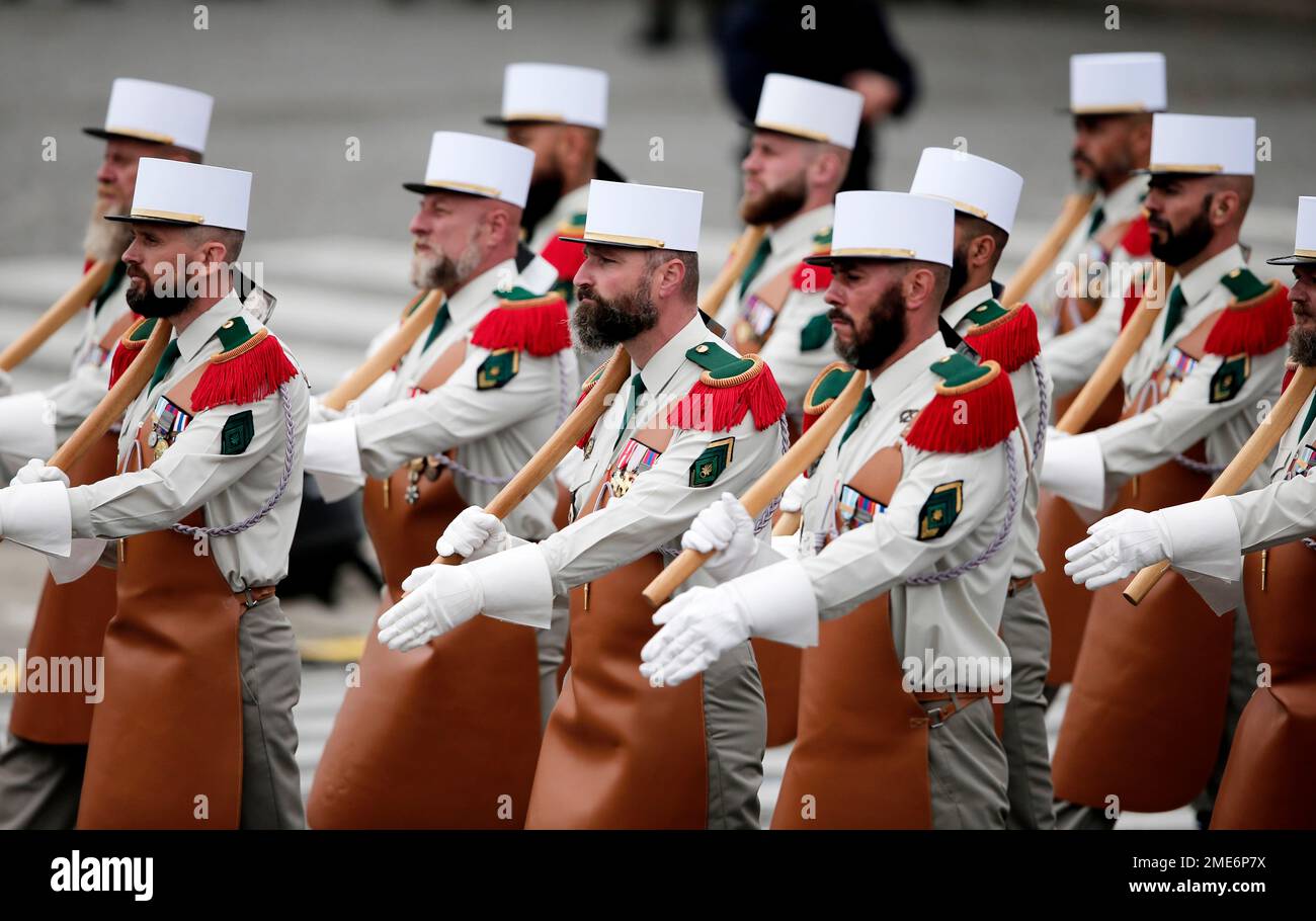 Soldiers of the French Foreign Legion march during the annual Bastille ...