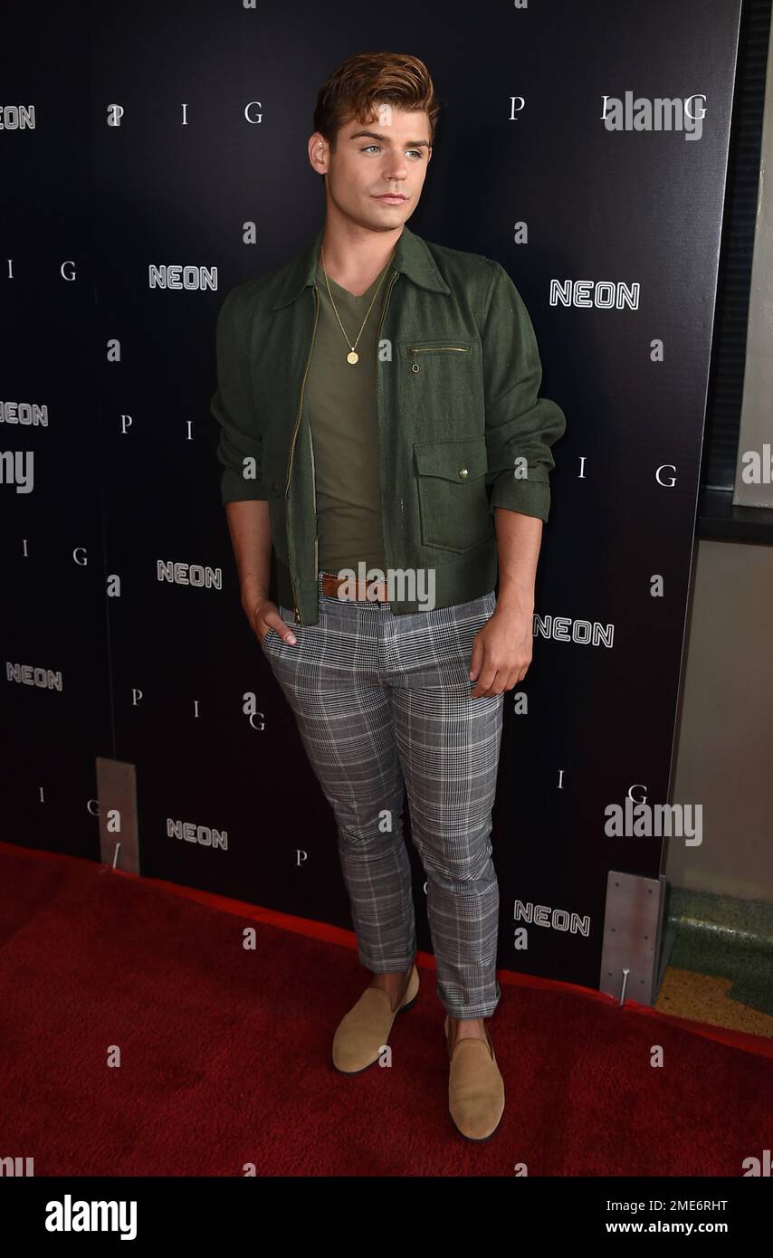 Garrett Clayton arrives at the Los Angeles premiere of "Pig" on Tuesday ...