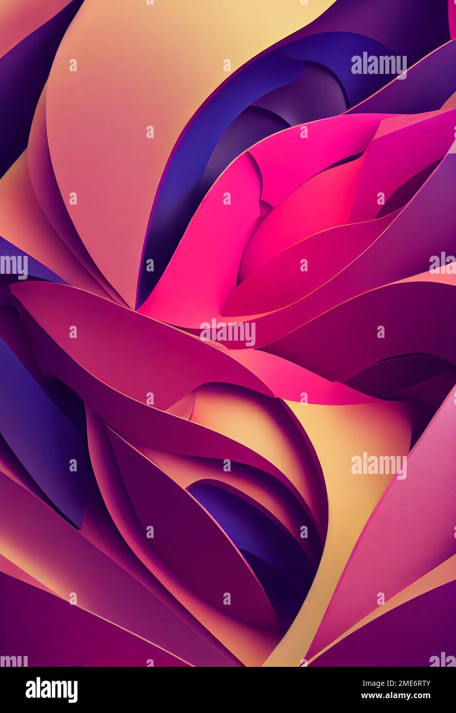Colorful magenta wavy shapes abstract background. Decorative vertical ...