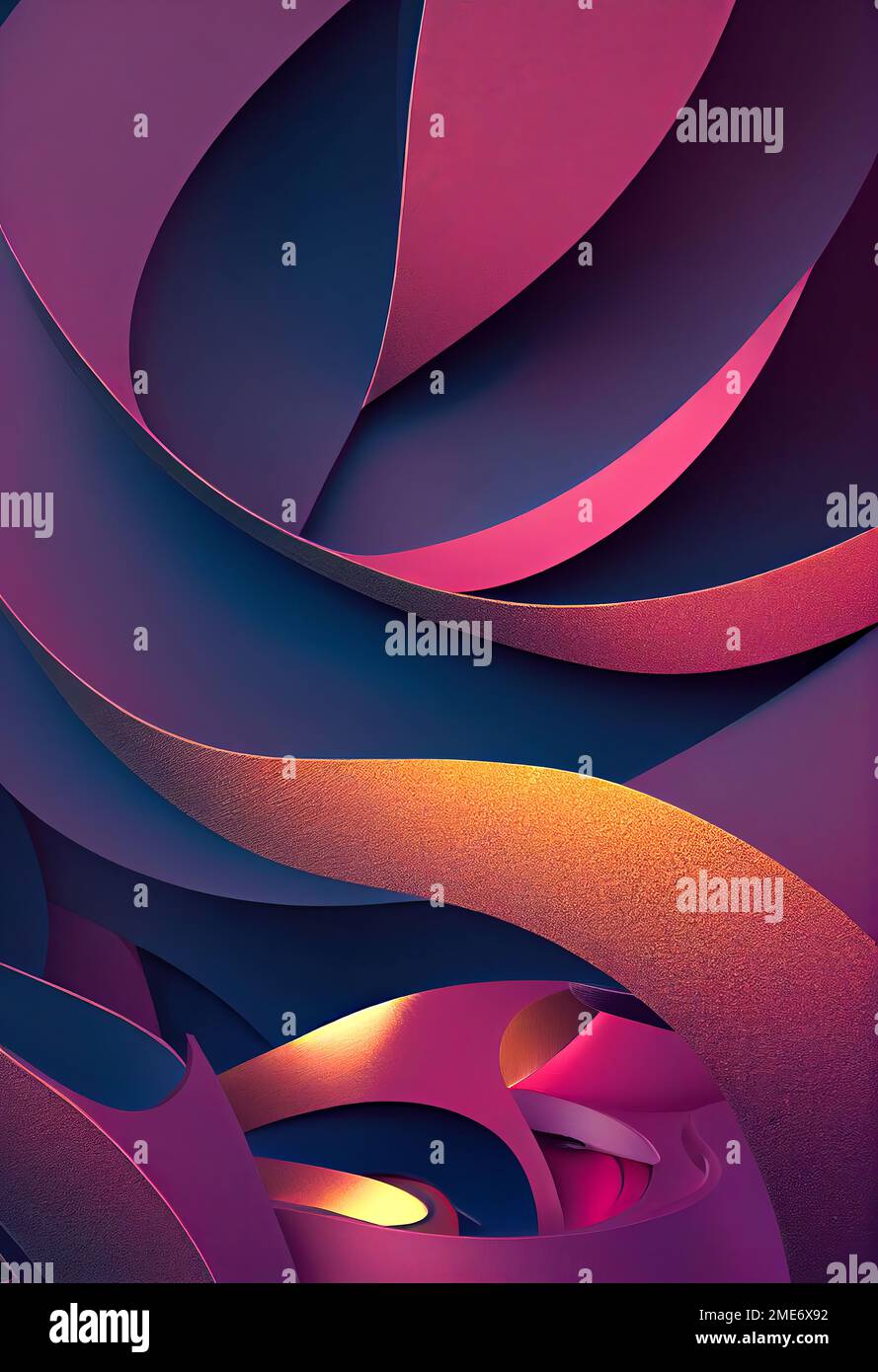 Gold and violet wavy shapes abstract background. Decorative vertical ...