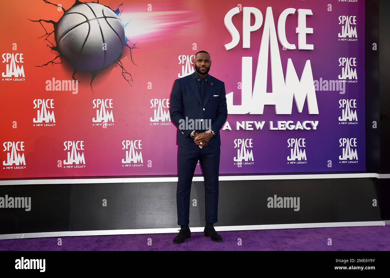 NBA basketball player LeBron James, of the Los Angeles Lakers, arrives ...