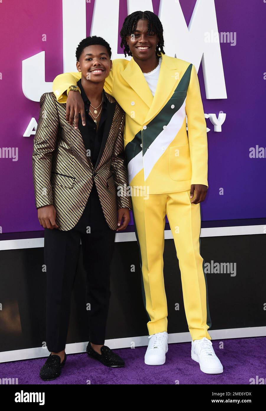Cedric Joe, left, and Ceyair J Wright arrive at the world premiere of ...