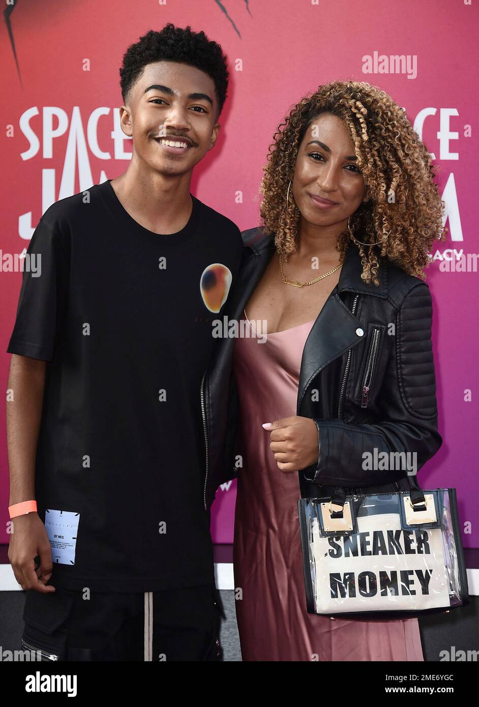 Miles Brown, left, and his sister Kiana Brown arrive at the world ...