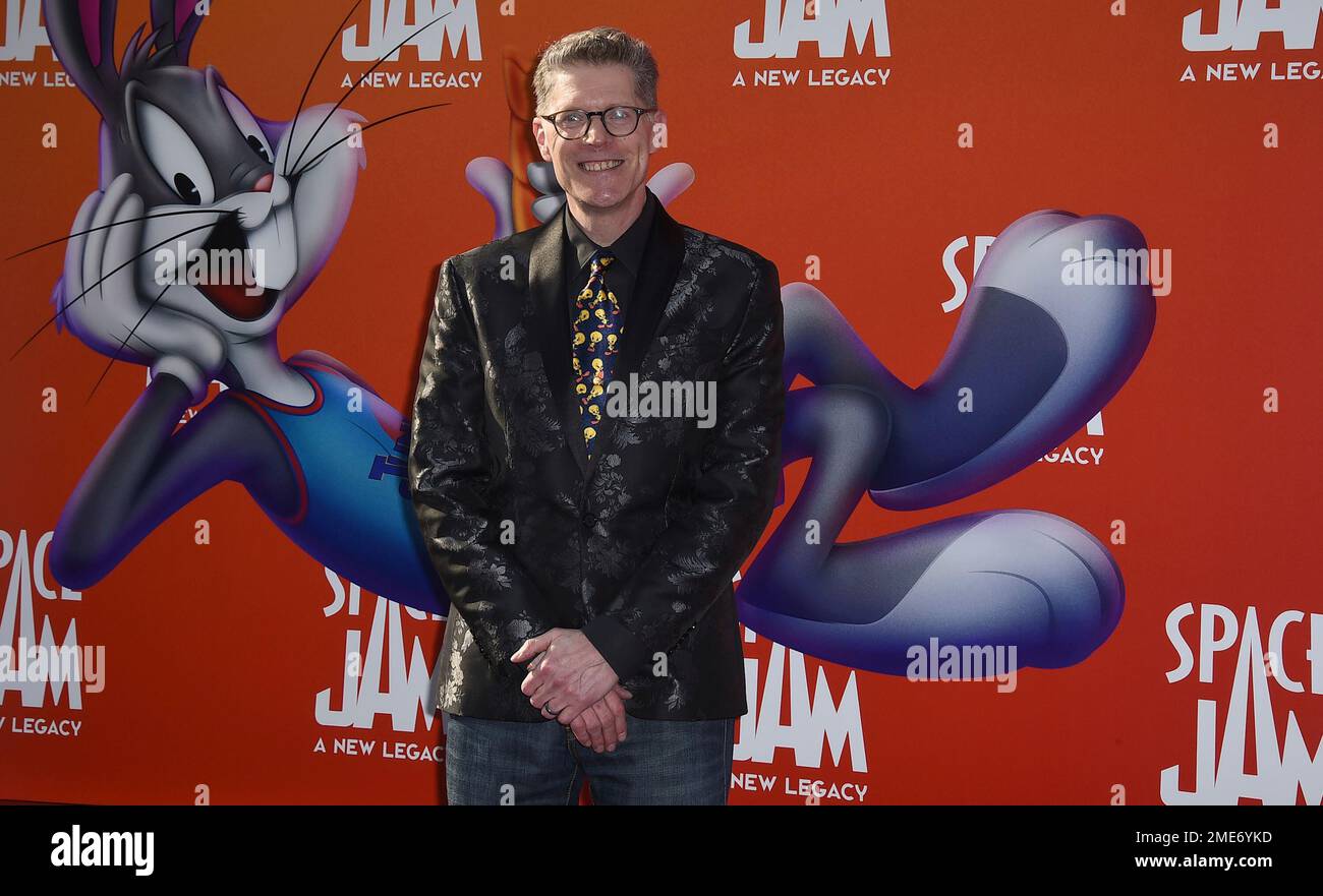 Voice actor Bob Bergen arrives at the world premiere of "Space Jam: A ...