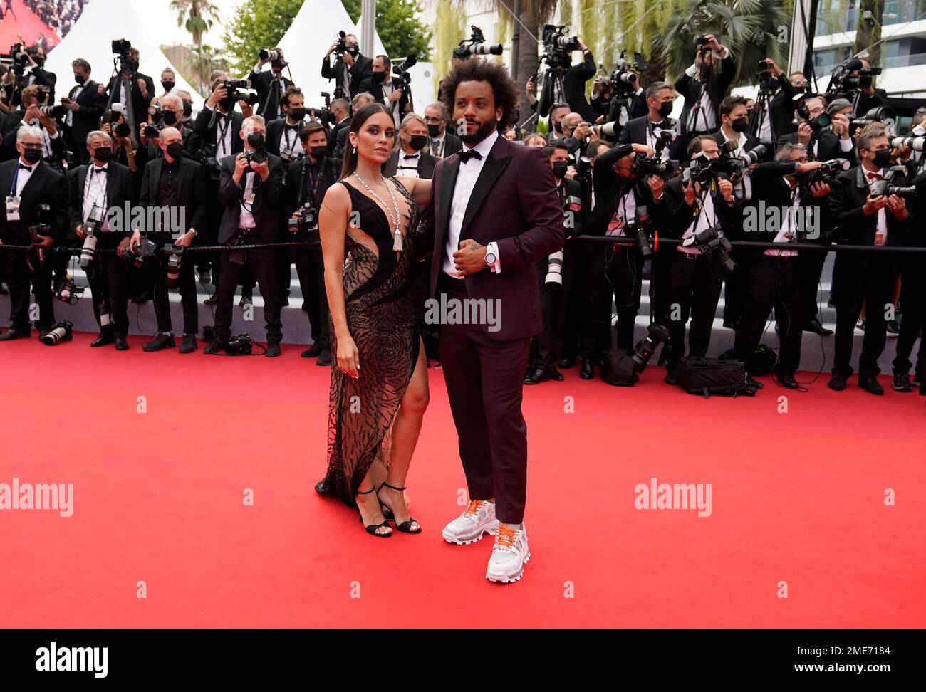 Clarisse Alves, left, and Marcelo pose for photographers upon arrival ...