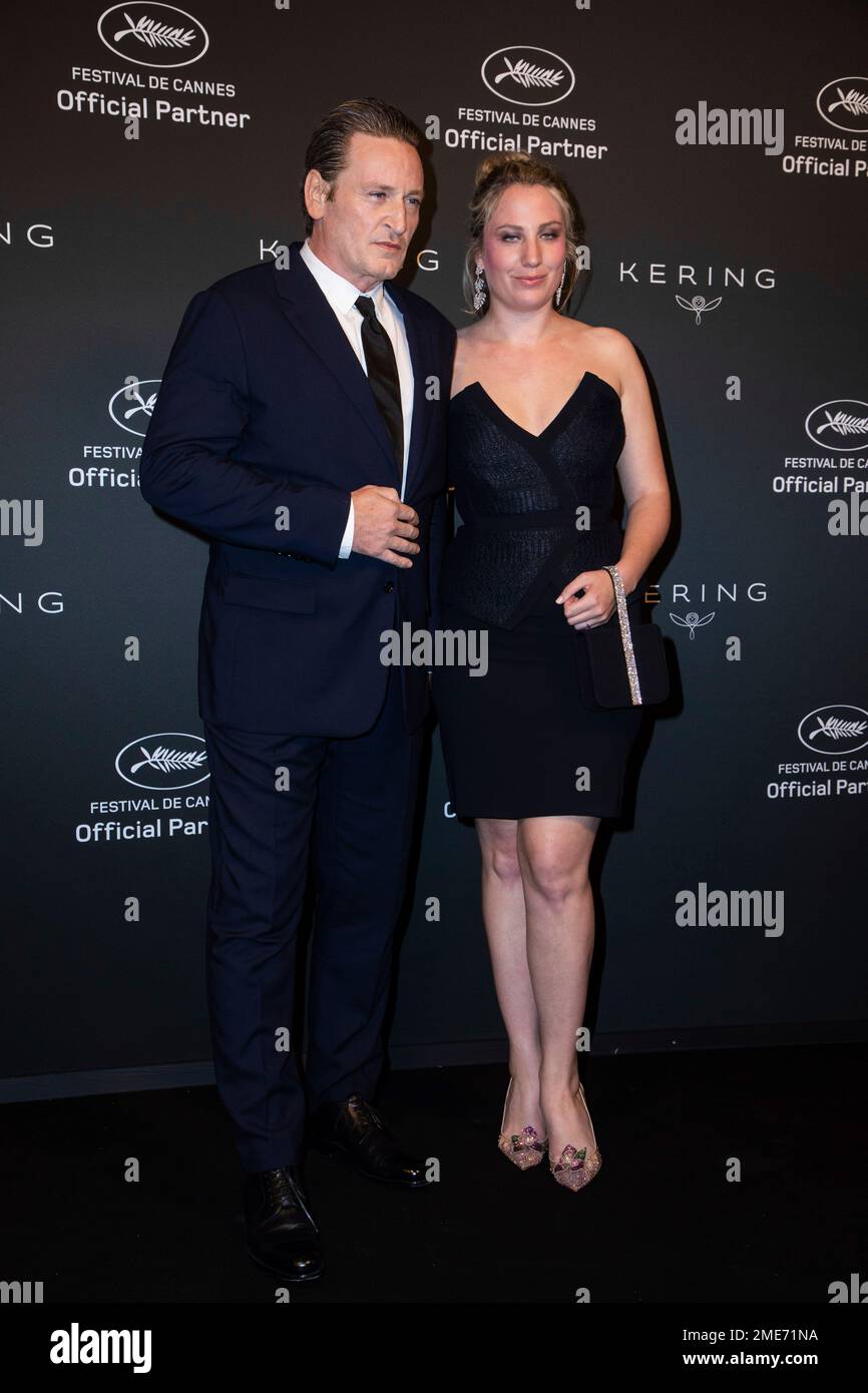 Benoit Magimel and Margot Pelletier pose for photographers upon arrival ...