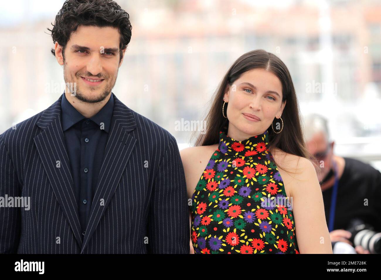 Louis Garrel, left, and Laetitia Casta pose for photographers at the ...