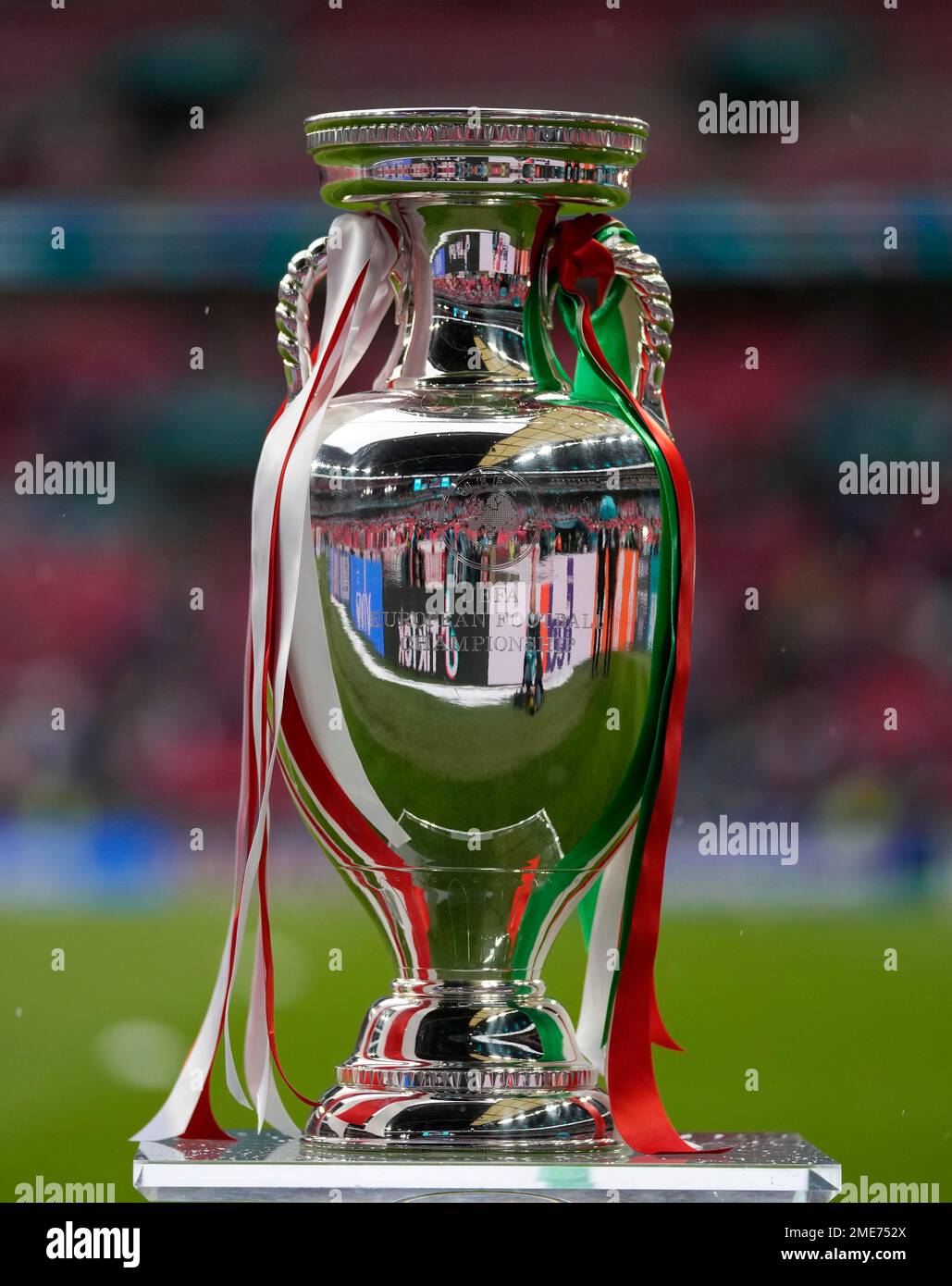 The Henri Delaunay Cup, the trophy for the Euro champion, is presented ...