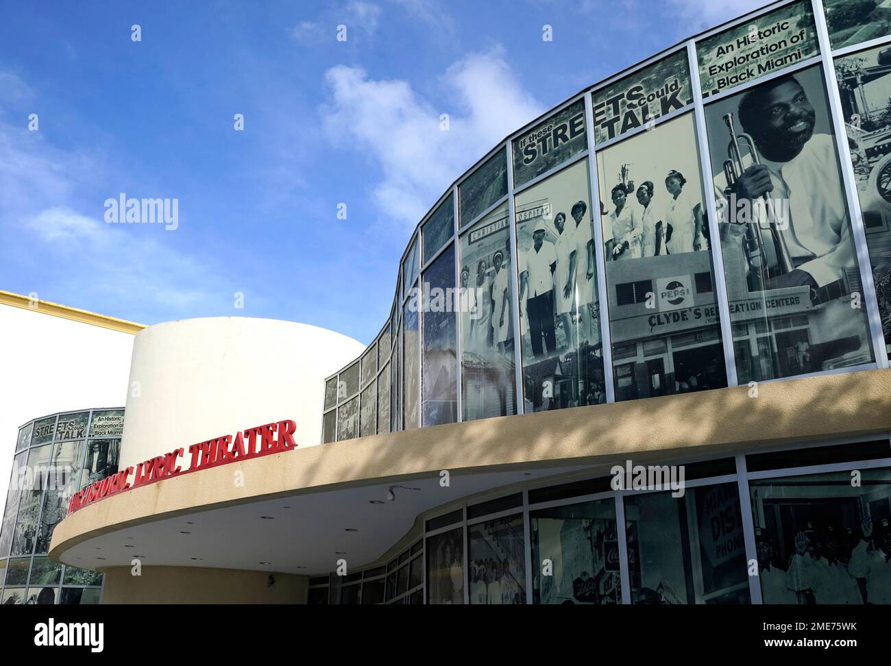 Historical photographs of the Overtown neighborhood are displayed on ...