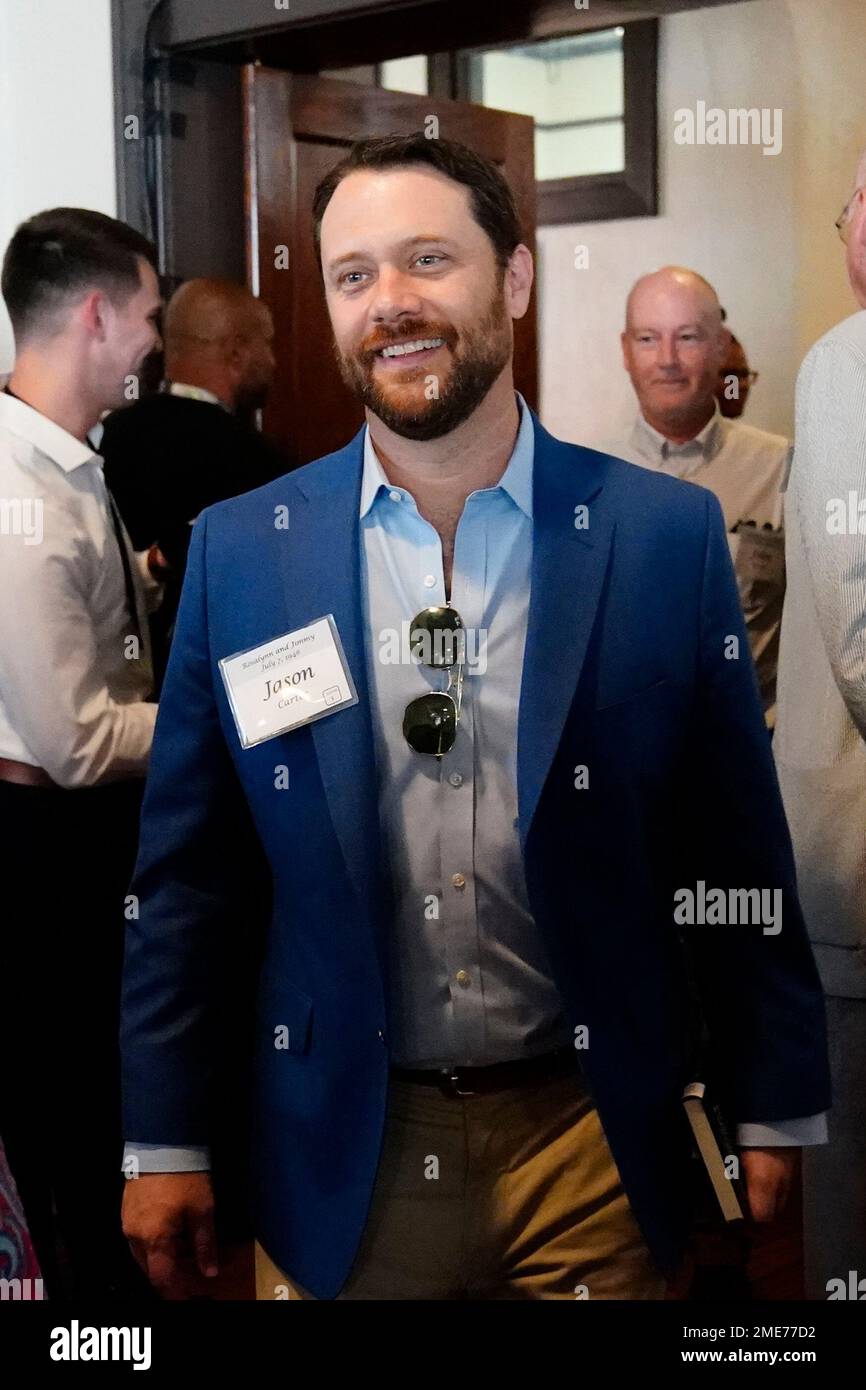 Jason Carter arrives for a reception to celebrate the 75th wedding ...
