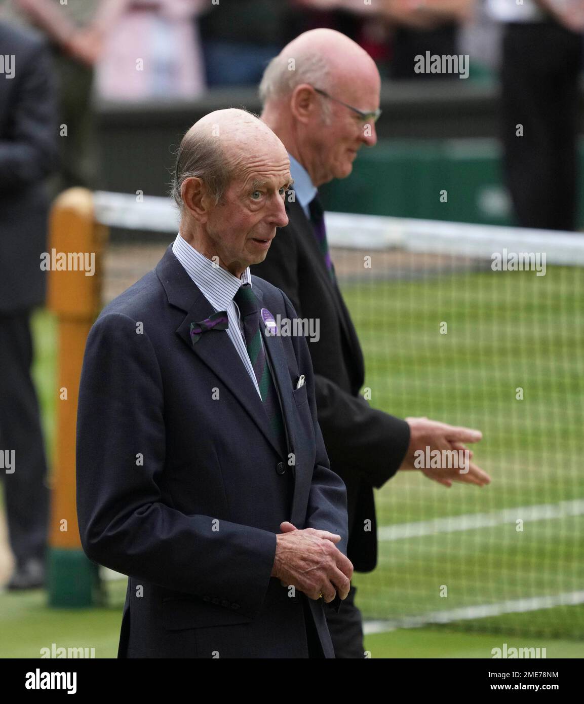 Prince Edward, the Duke of Kent walks on the court at the end of the ...
