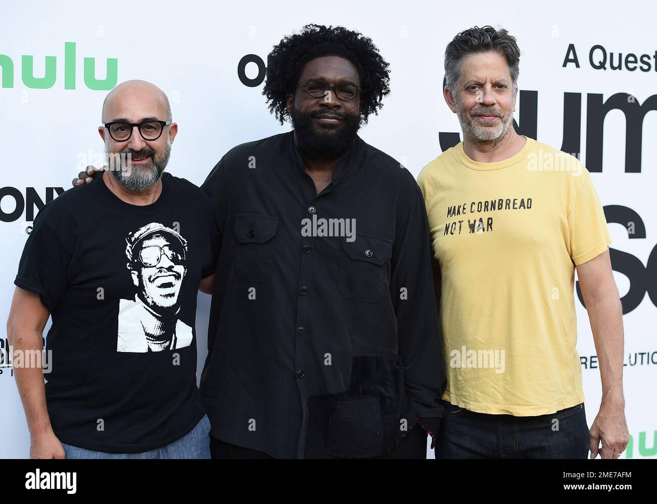 From left, David Dinerstein, Questlove, and Robert Fyvolent arrive at ...