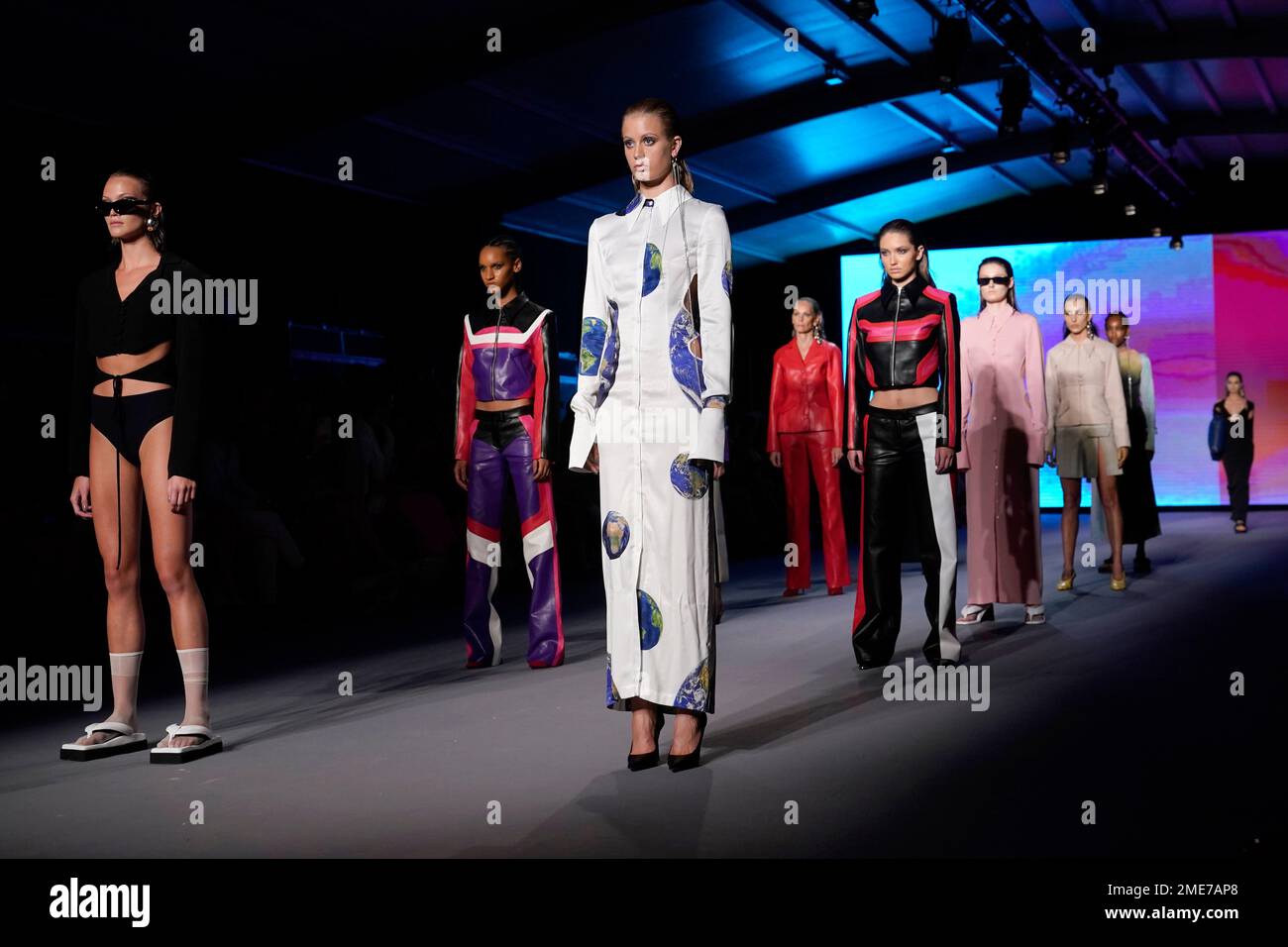 Models walk down the runway in the Simonett fashion show during Paraiso ...