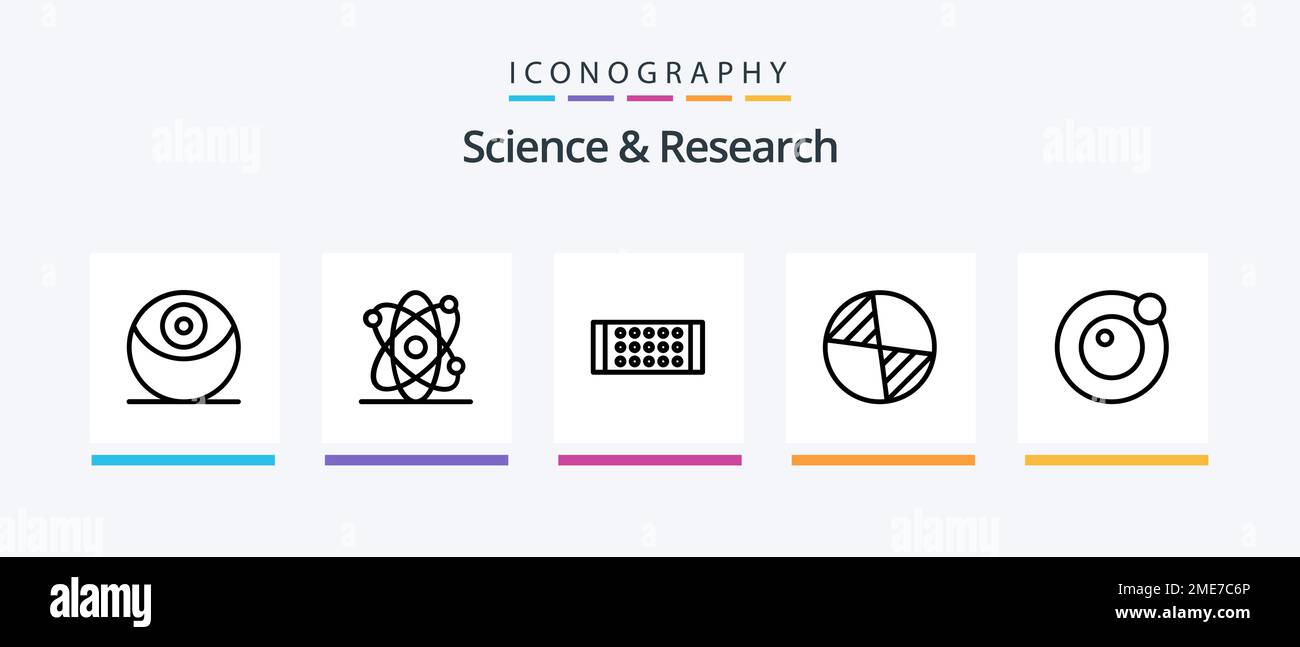 Science Line 5 Icon Pack Including . light. milky way. lamp. strip ...
