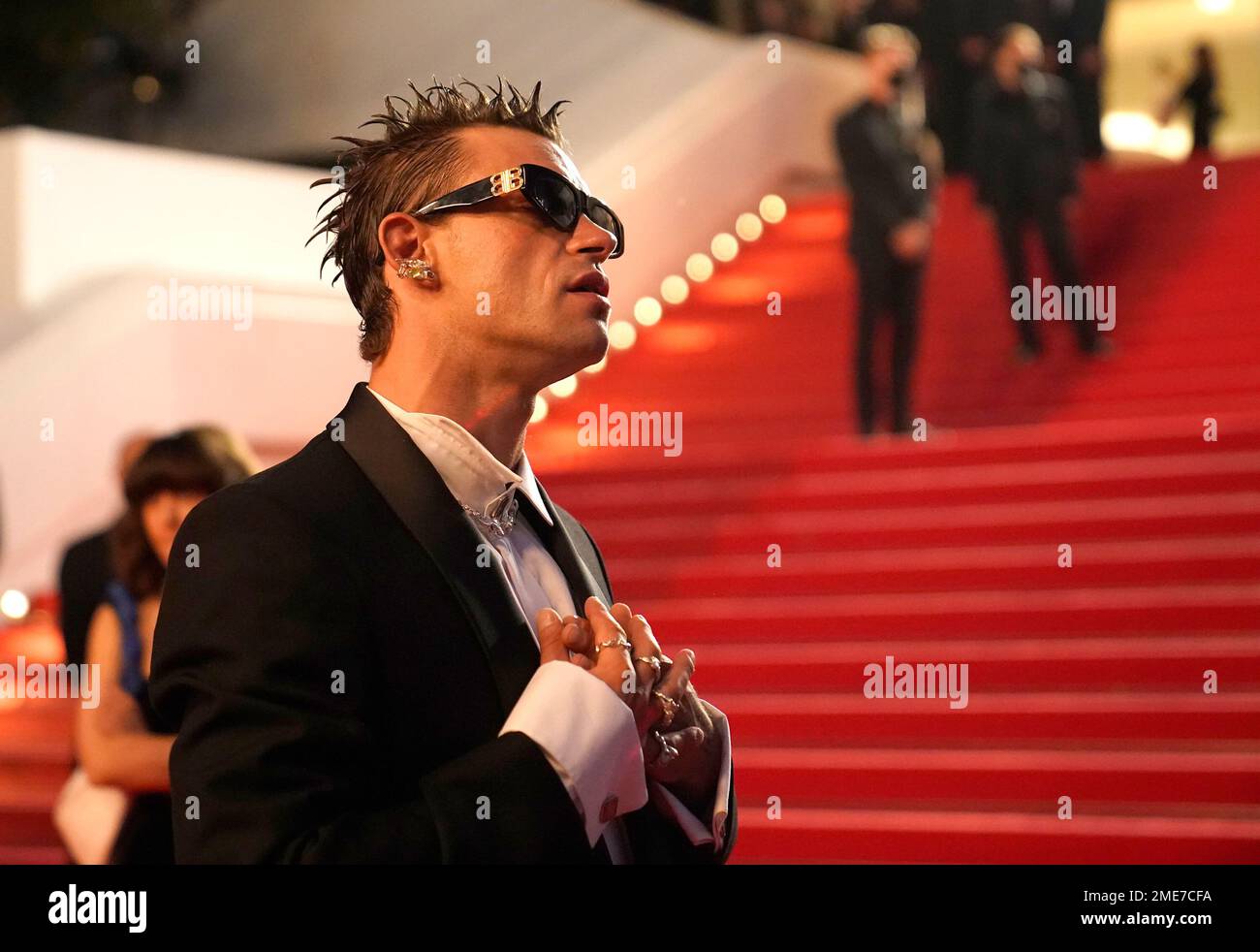 Felix Maritaud poses for photographers upon arrival at the premiere of ...