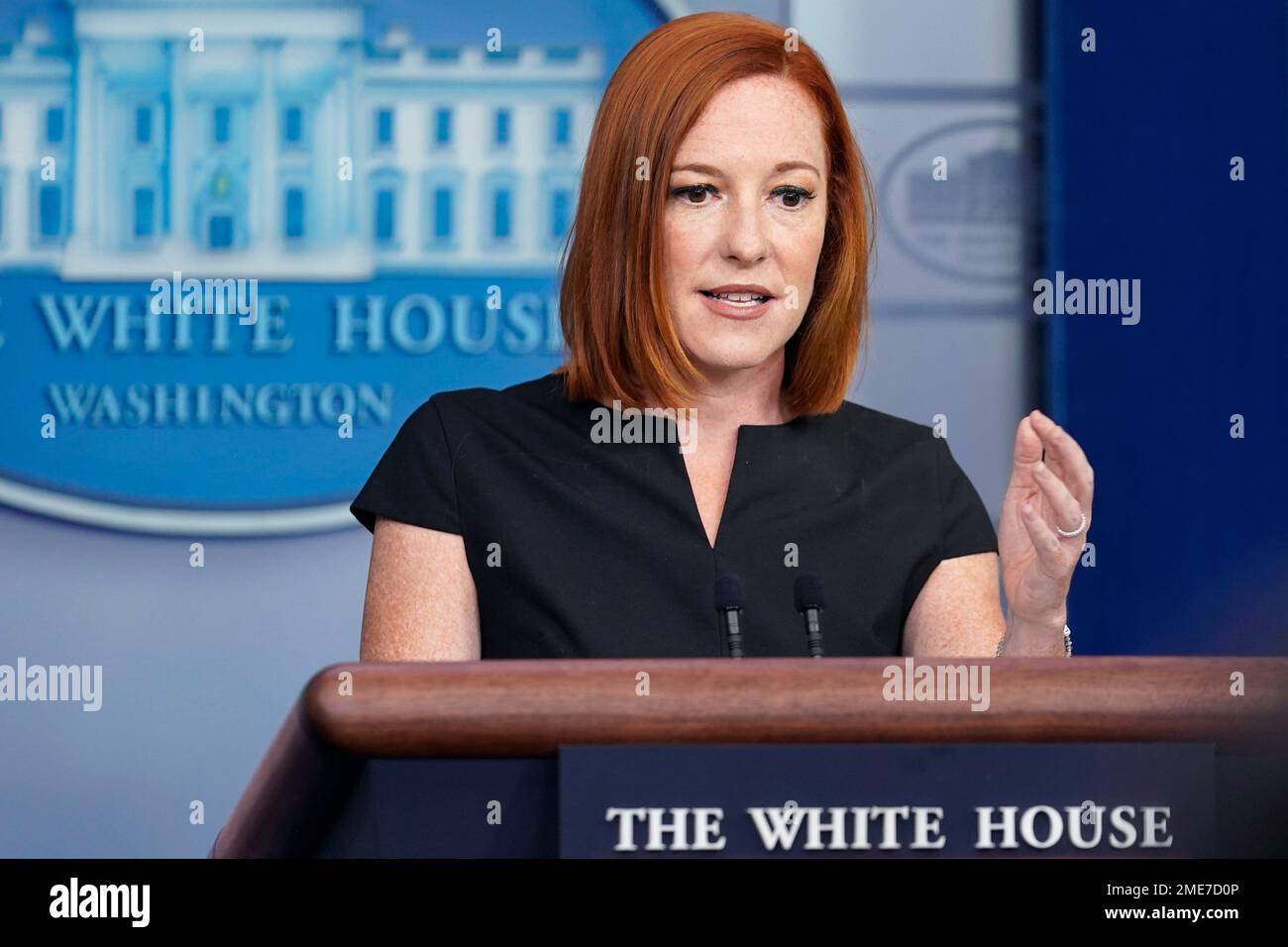 White House press secretary Jen Psaki speaks during the daily briefing ...