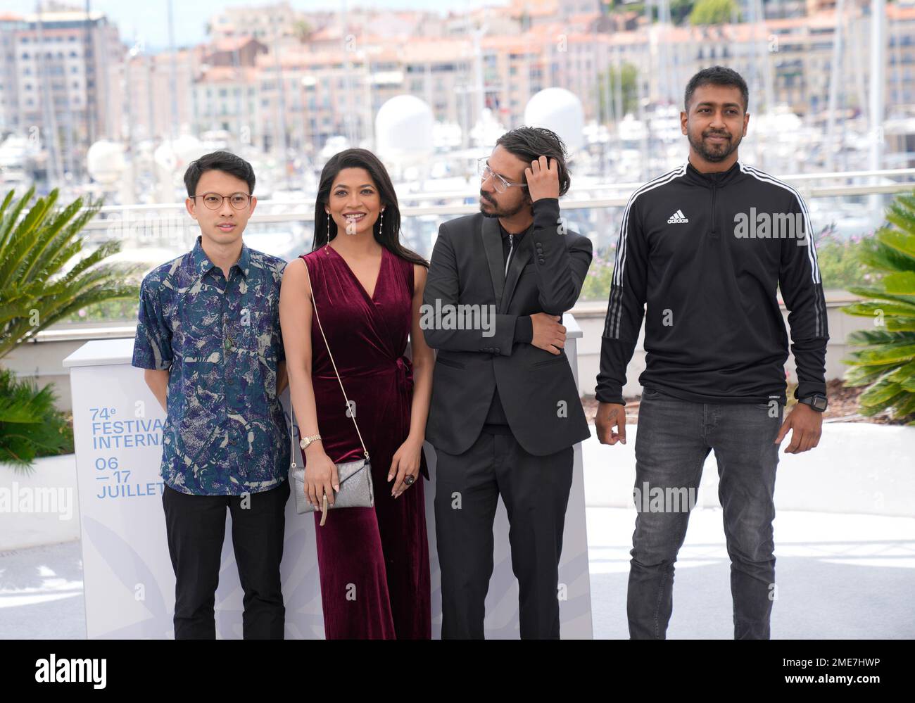 Jeremy Chua, from left, Azmeri Haque Badhon, director Abdullah Mohammad ...