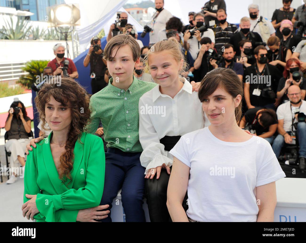 Director Laura Wandel, from left, Gunter Duret, Maya Vanderbeque, and ...