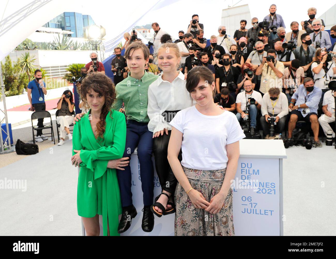 Director Laura Wandel, from left, Gunter Duret, Maya Vanderbeque, and ...