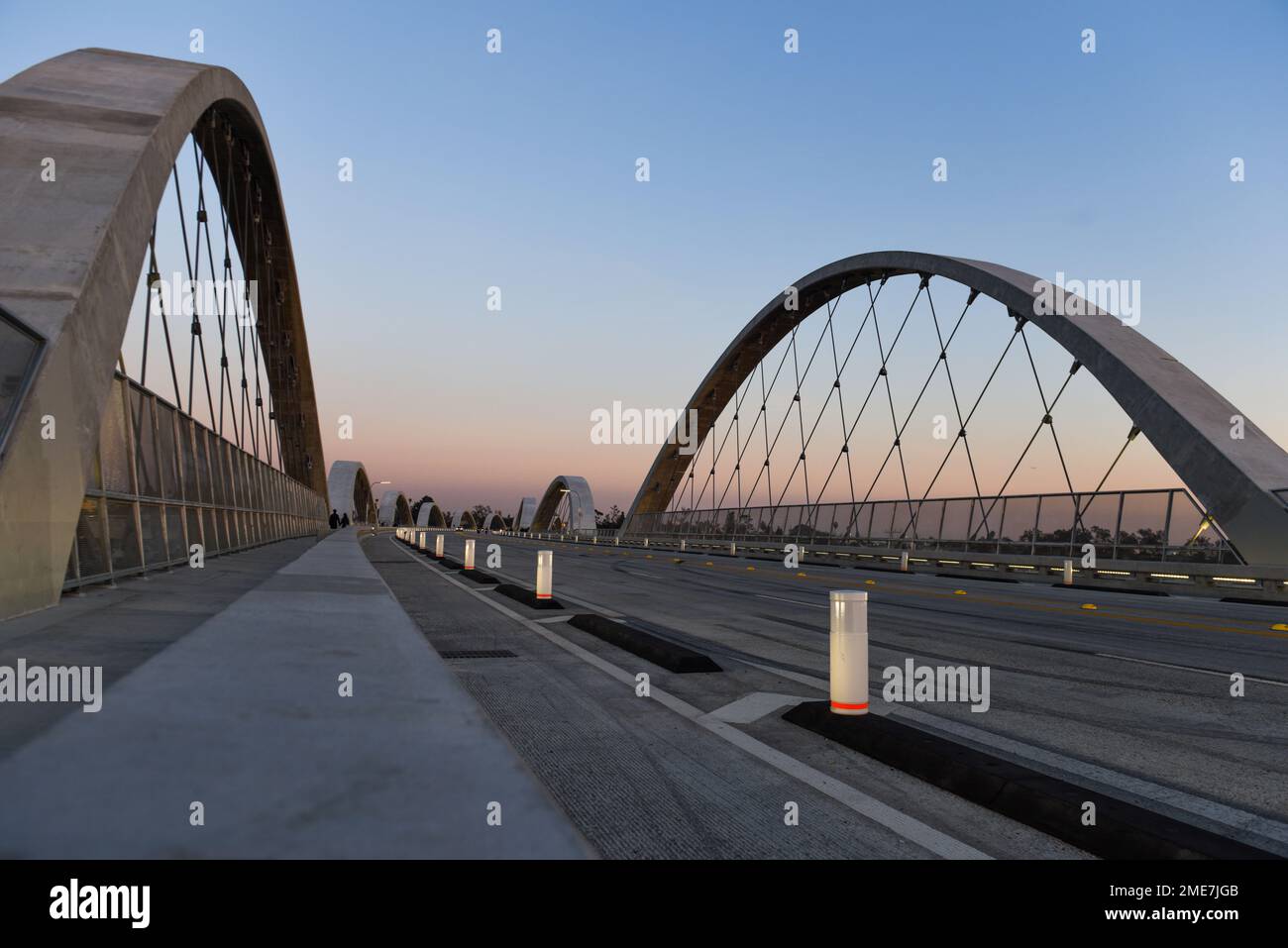 The new 6th street bridge that leads into East Los Angeles, California ...