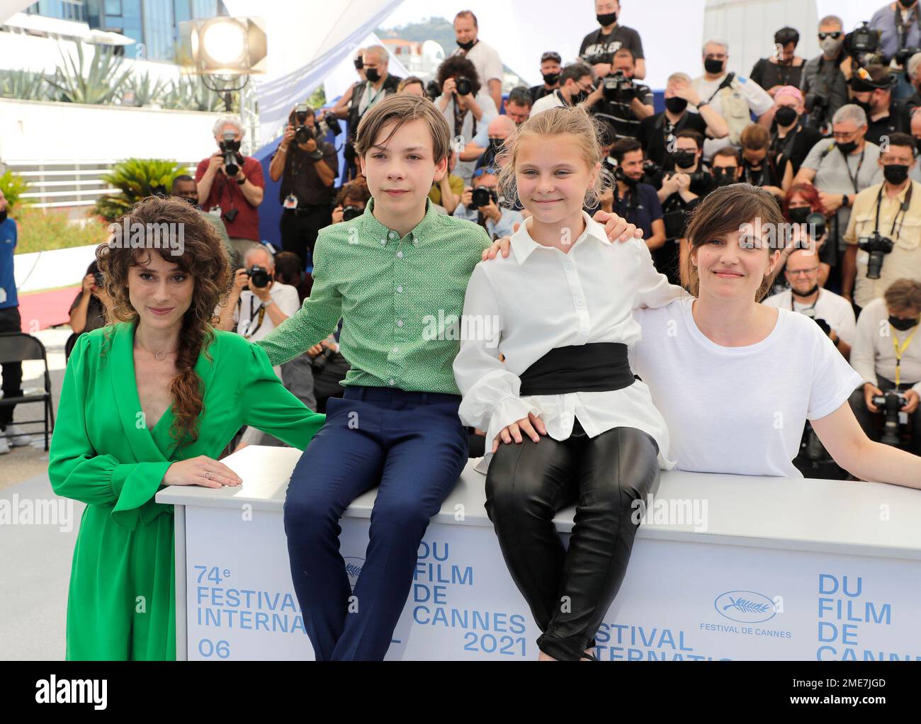 Director Laura Wandel, from left, Gunter Duret, Maya Vanderbeque, and ...