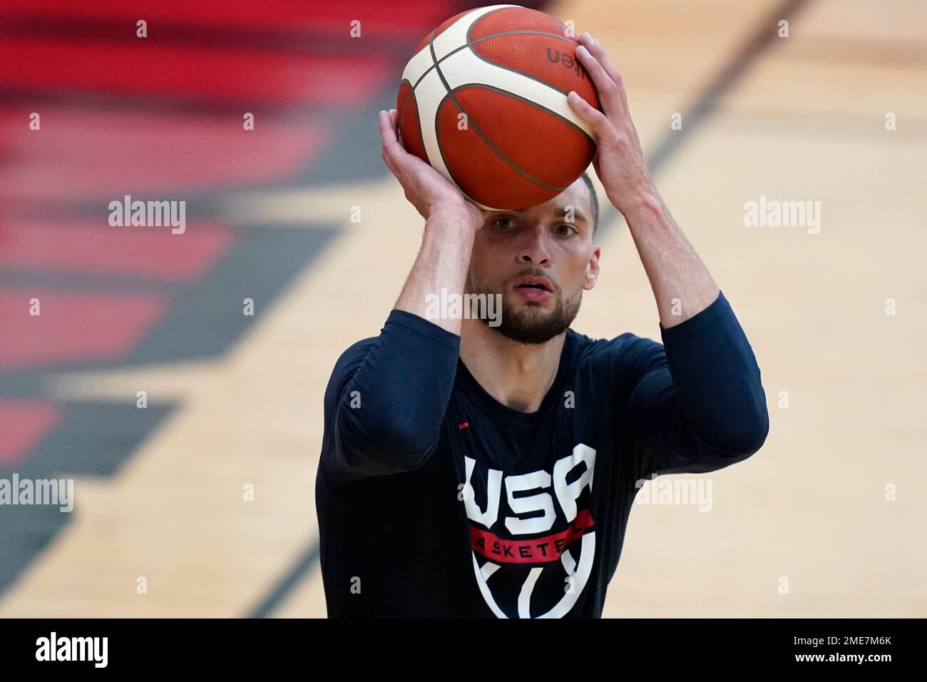 Zach LaVine shoots during practice for USA Basketball, Wednesday, July ...