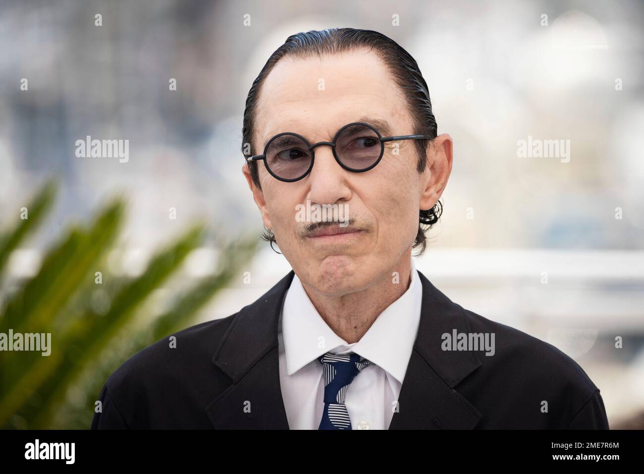 Ron Mael poses for photographers at the photo call for the film Annette ...