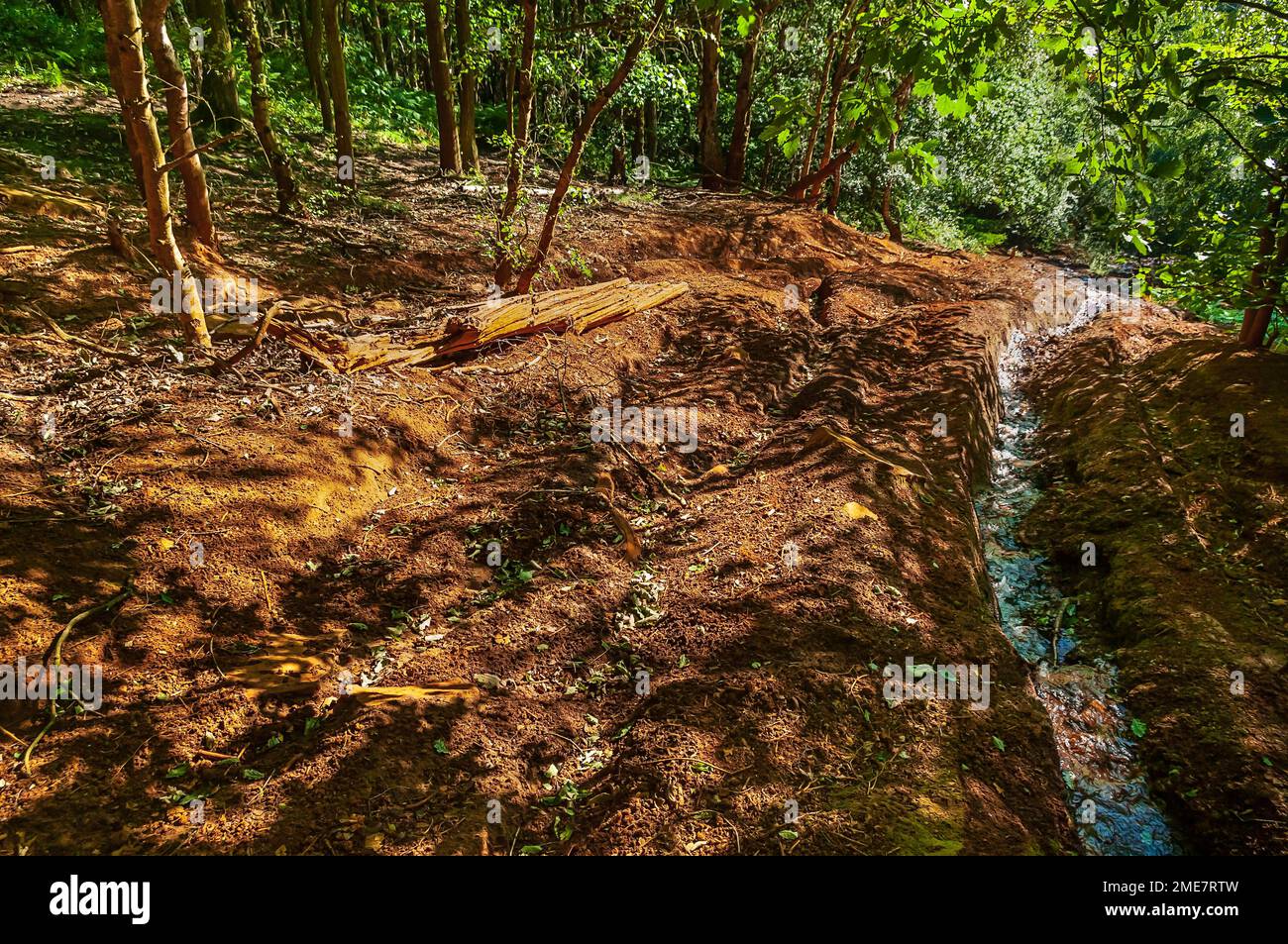 Ochreous discharge from an abandoned and buried ganister mine high in ...