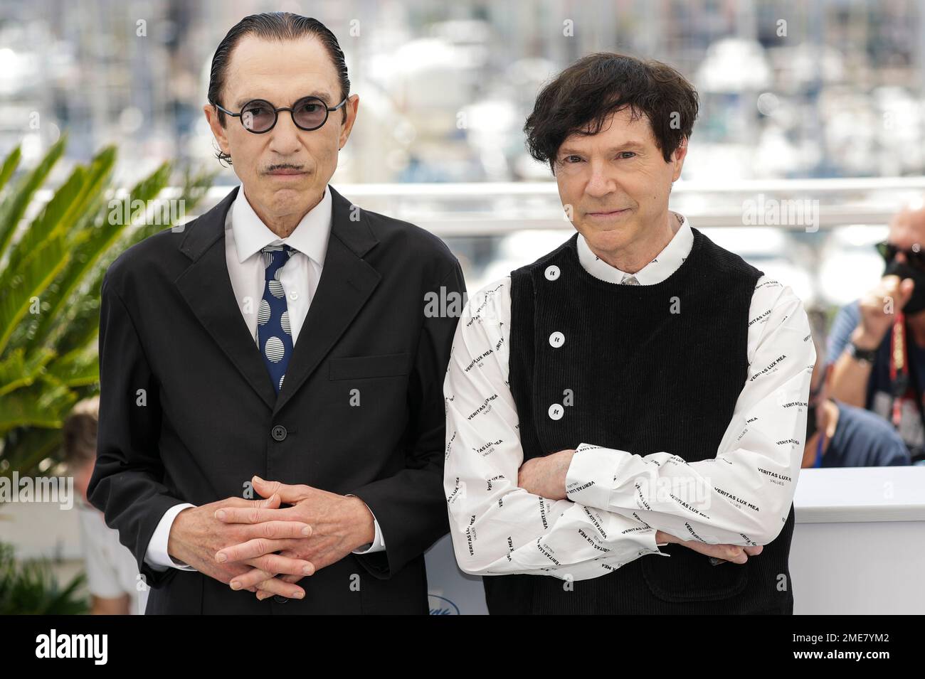 Ron Mael, left, and Russell Mael pose for photographers at the photo ...