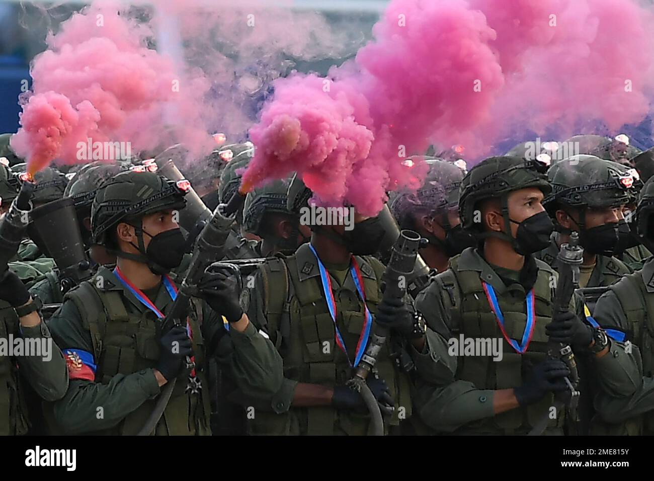 Soldiers march during a military parade marking Independence Day in ...