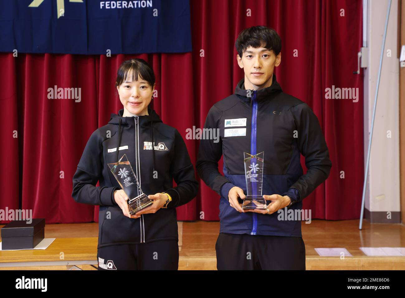 Nagano, Japan. 22nd Jan, 2023. (L to R) Sumire Kikuchi, Keita Watanabe ...
