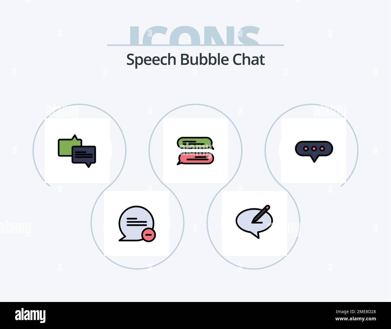 Chat Line Filled Icon Pack 5 Icon Design. fire. drop. experiment ...