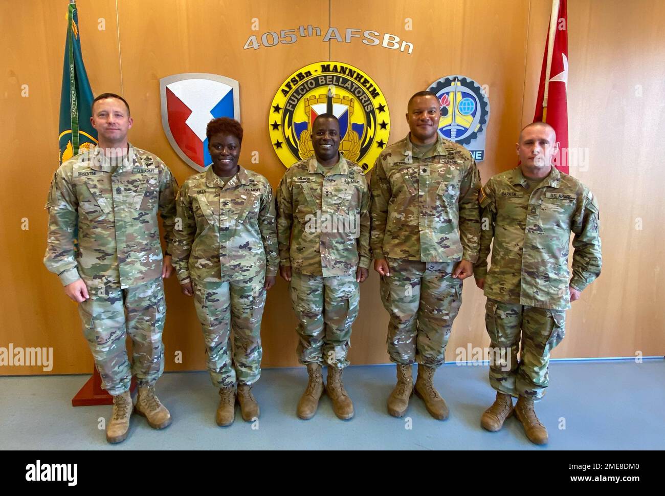 The command teams of the 405th Army Field Support Brigade and Army ...