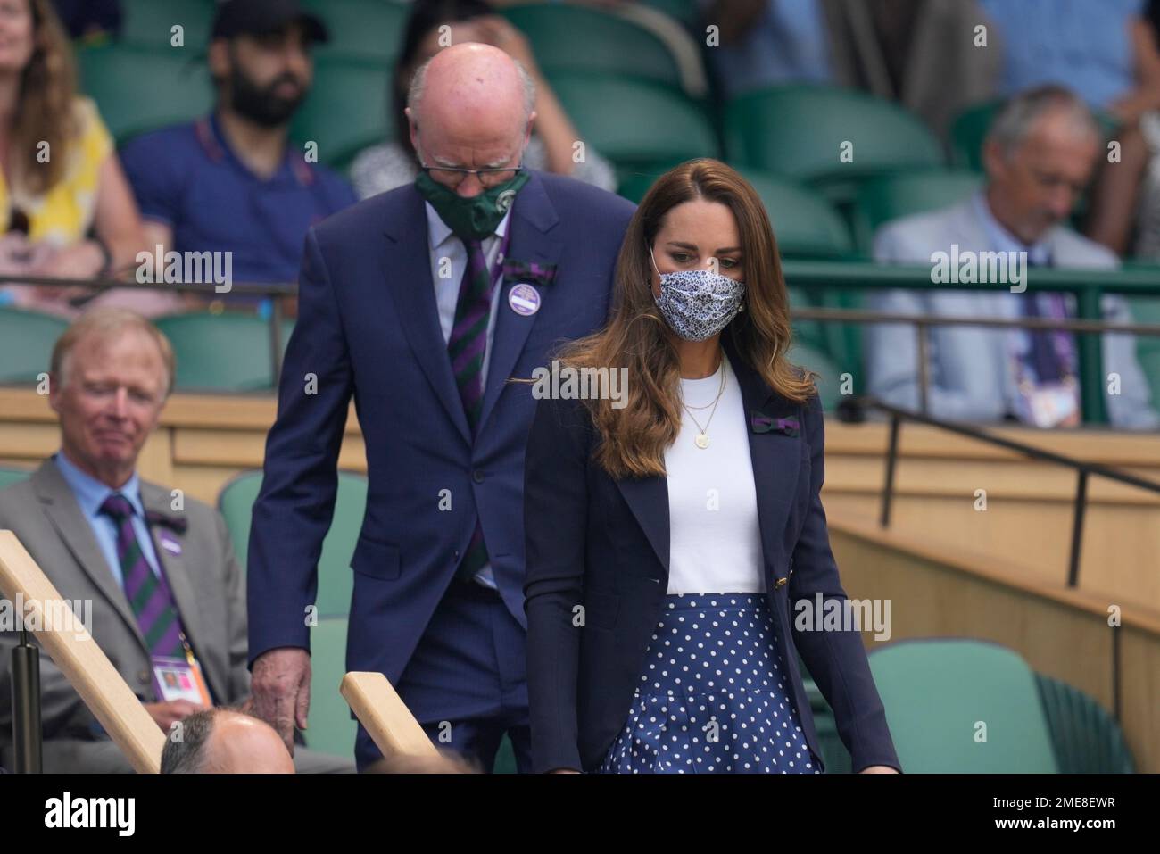Britain's Kate, Duchess of Cambridge arrives in the Royal Box on Centre ...