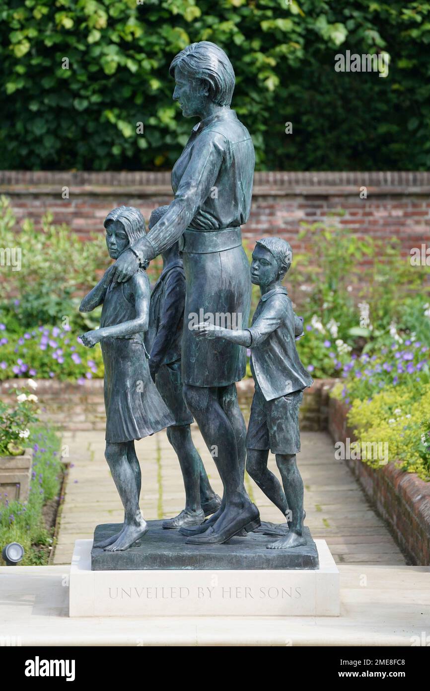 A view of the statue of Diana, Princess of Wales, a day after its ...