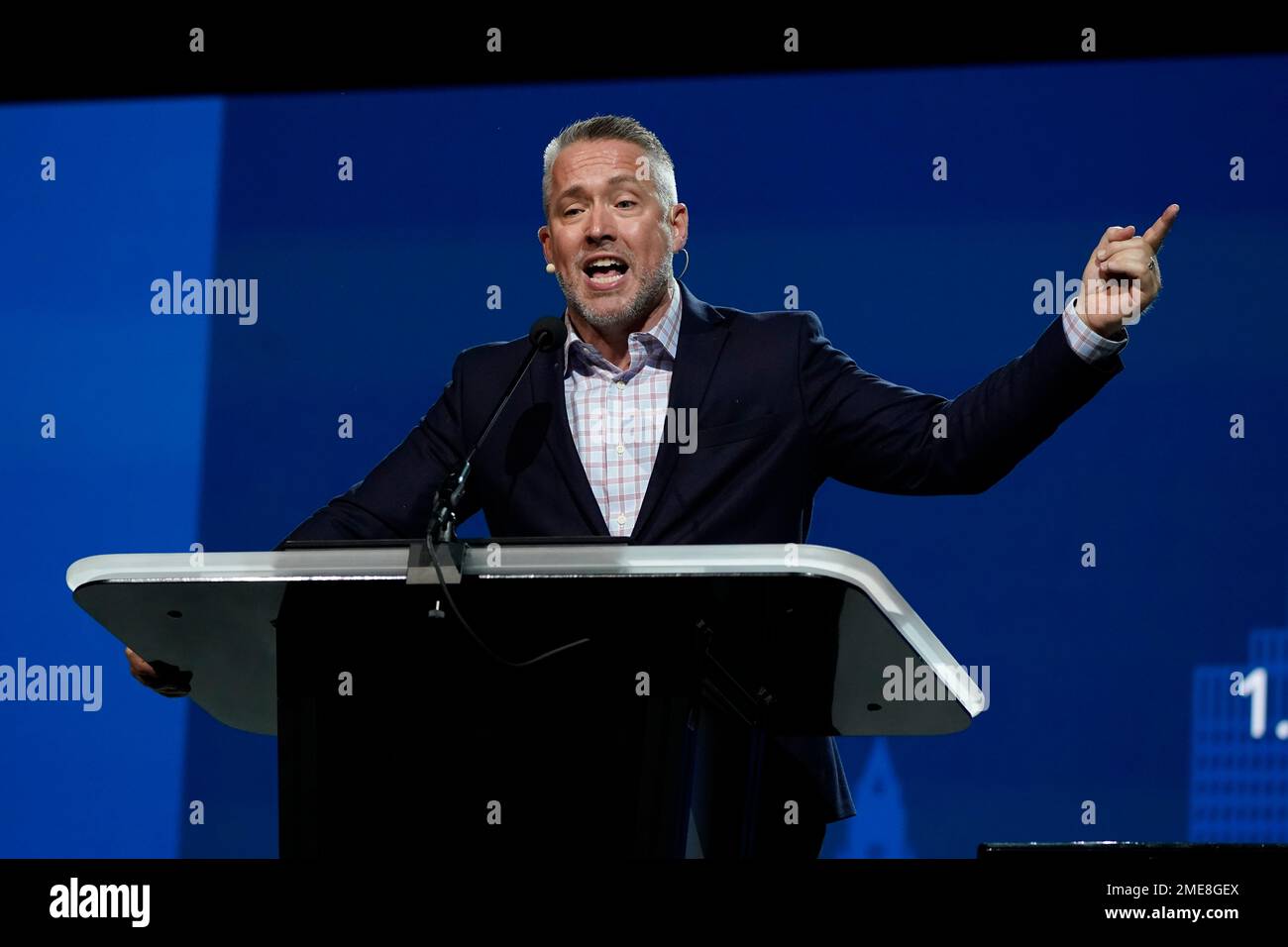 Southern Baptist Convention President J. D. Greear speaks during the ...