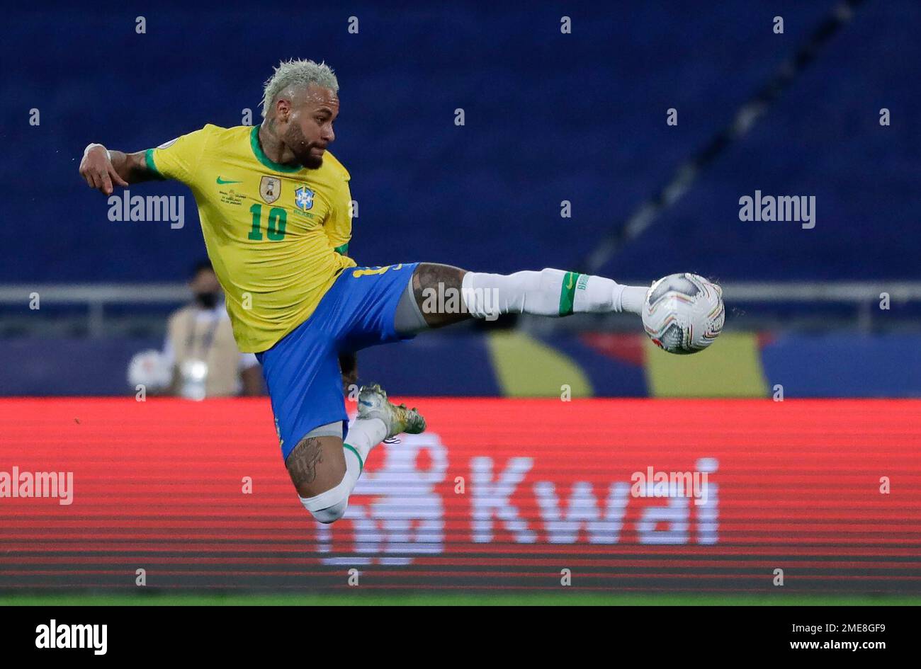 Brazil's Neymar takes a shot in an attempt to score during a Copa ...