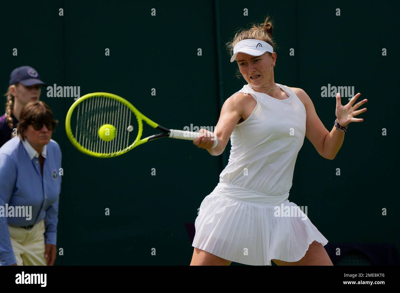 Czech Republic's Barbora Krejcikova plays a return to Germany's Andrea ...