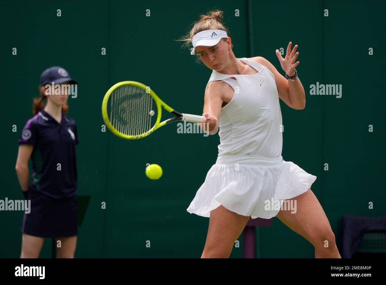 Czech Republic's Barbora Krejcikova plays a return to Germany's Andrea ...