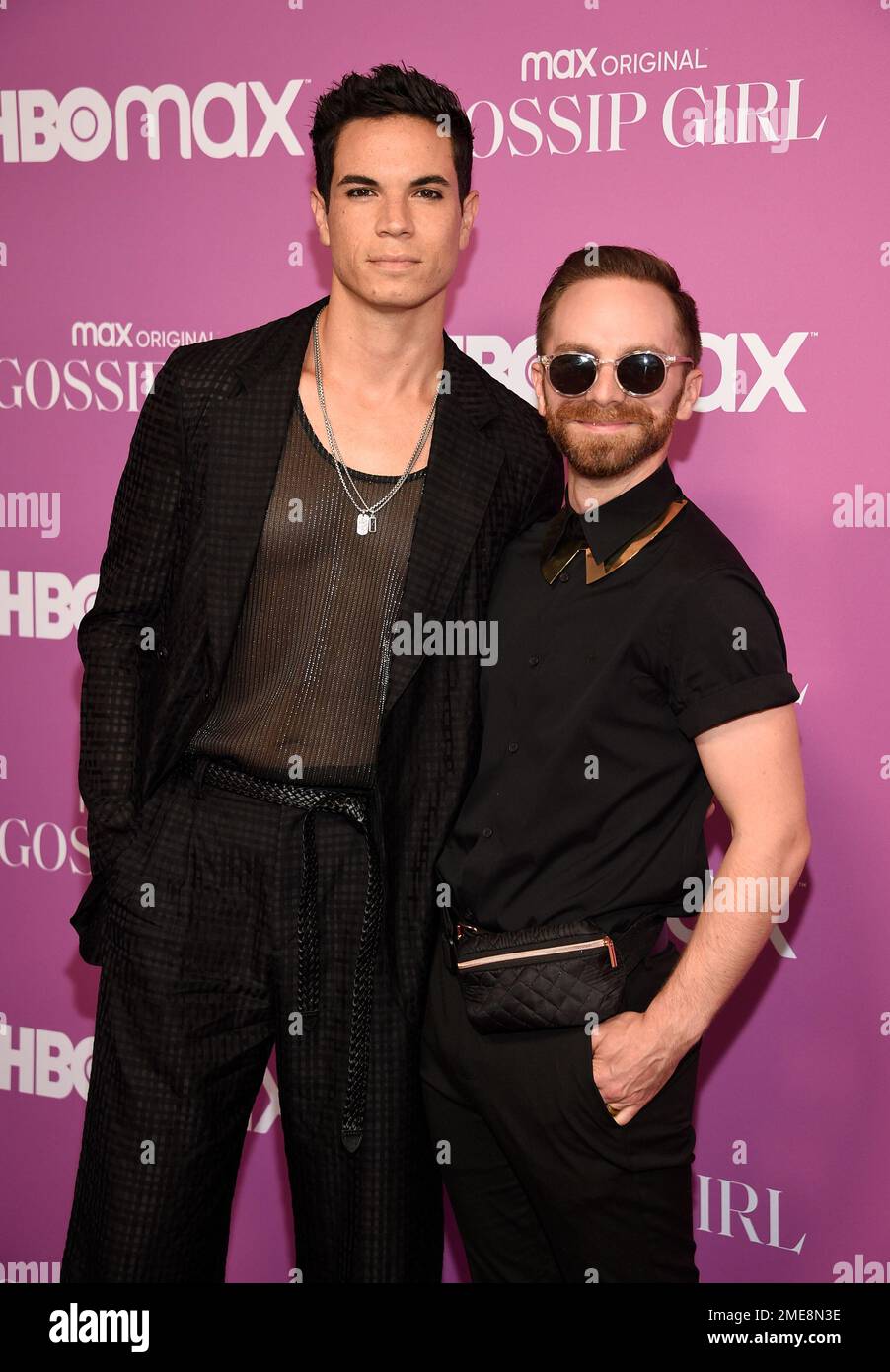 Actor Jason Gotay and boyfriend Michael Hartung attend the premiere of ...
