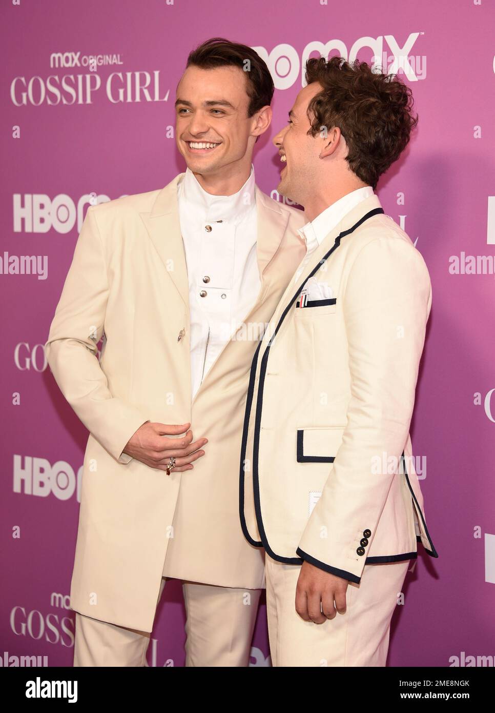 Actors Thomas Doherty left, and Eli Brown attend the premiere of the ...
