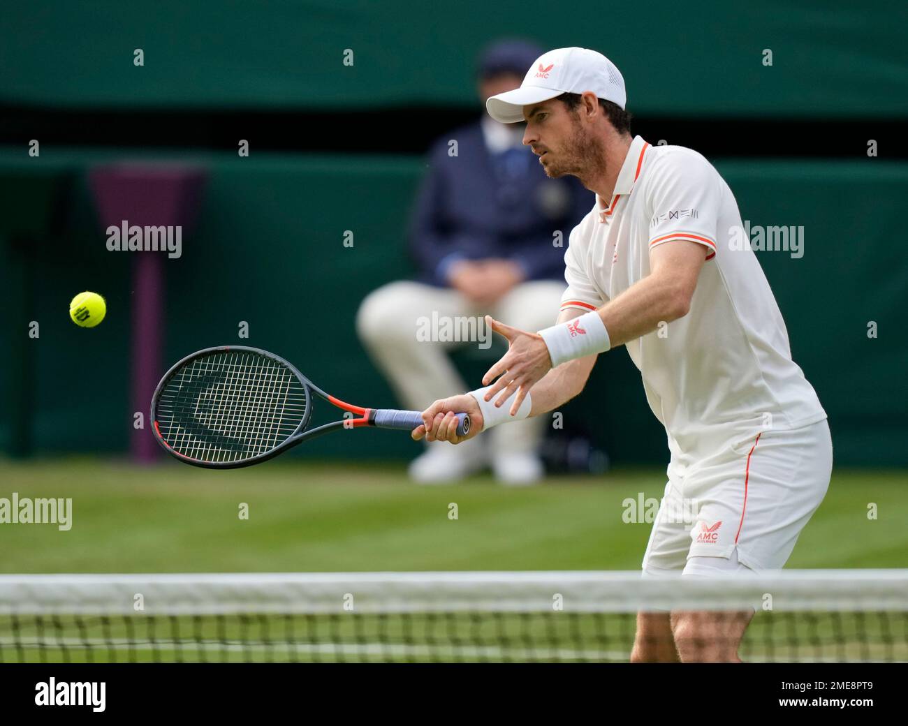 Britain's Andy Murray plays a return to Germany's Oscar Otte during the ...