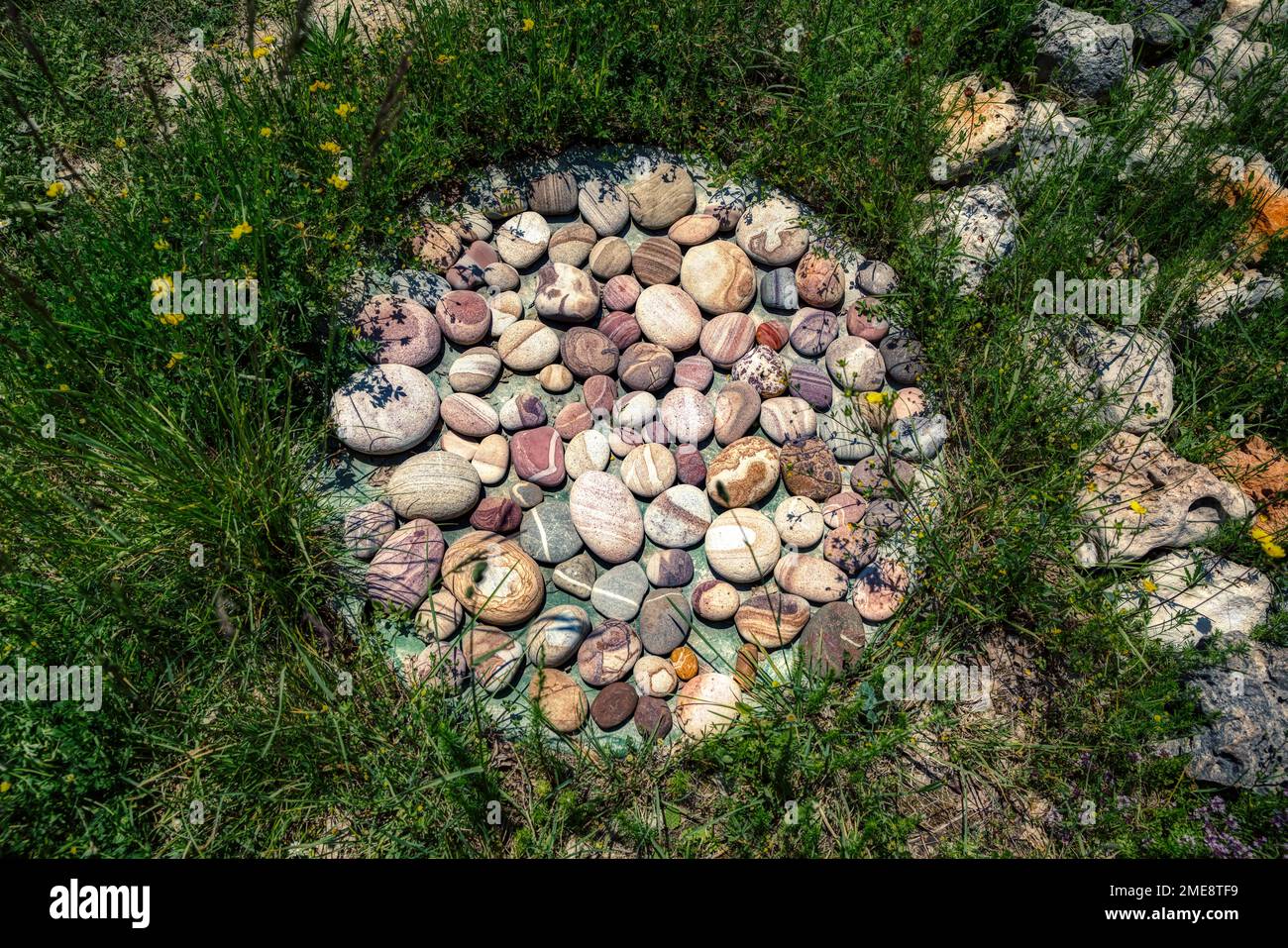 Collection of stones at the magical Dreamwoods Park, hidden in the ...