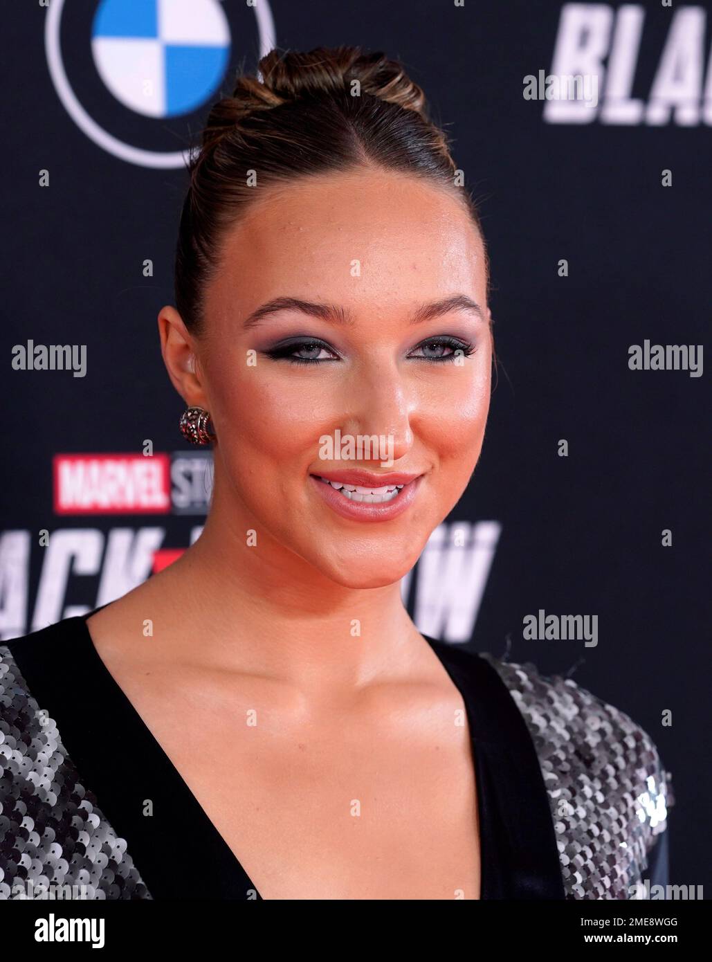 Actress Ava Michelle poses before a fan screening of the new Marvel ...