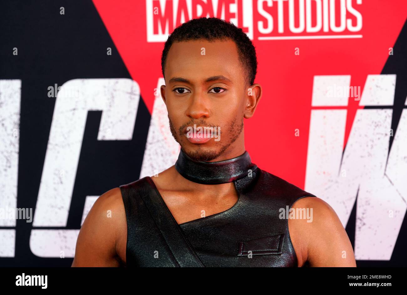 Kalen Allen poses before a fan screening of the new Marvel film "Black ...