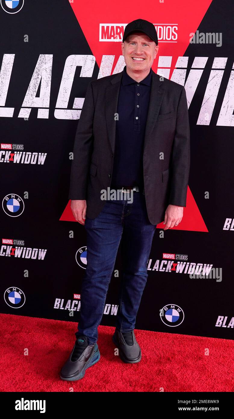 Marvel Studios chief creative officer and president Kevin Feige poses ...