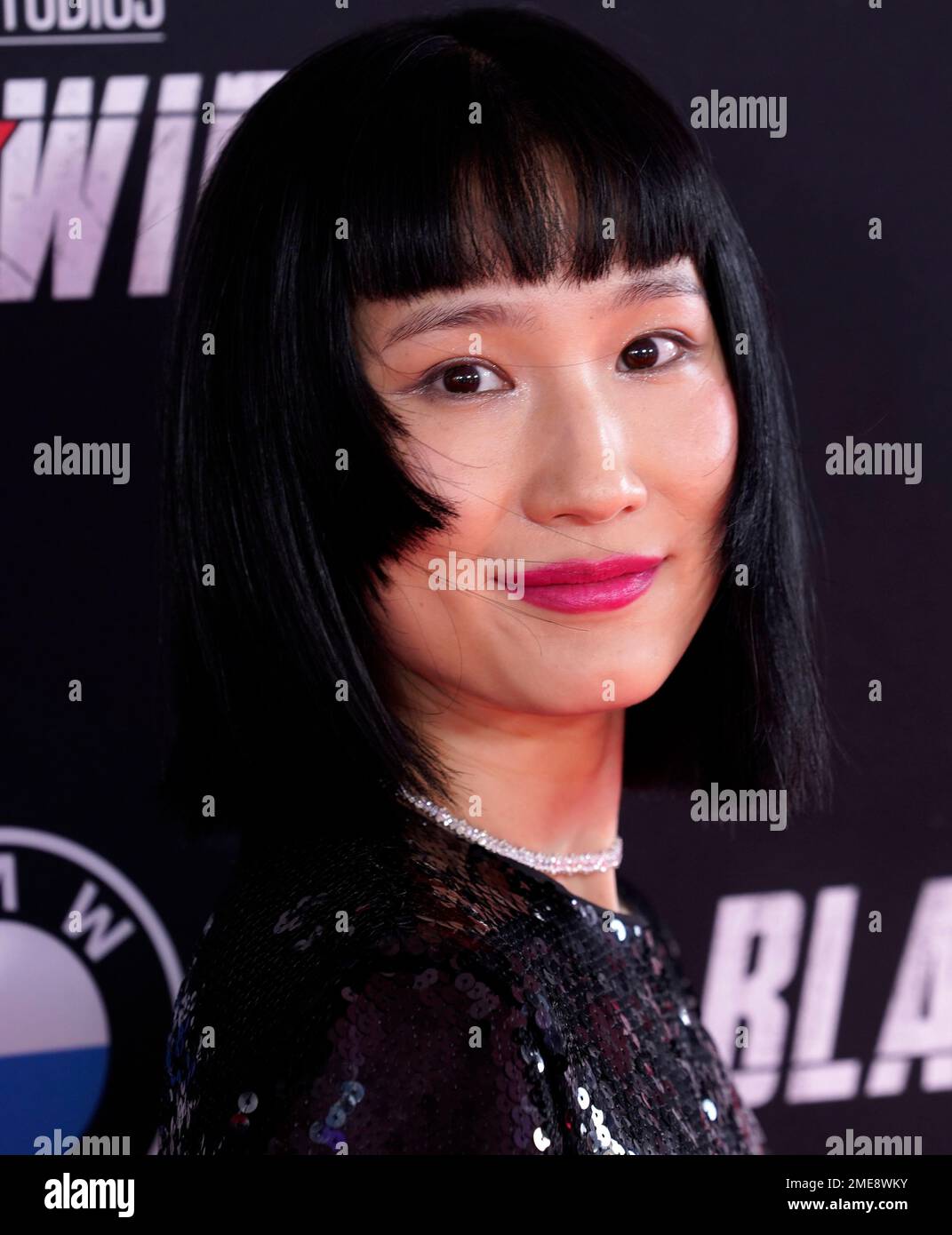 Actress Meng'er Zhang poses before a fan screening of the new Marvel ...