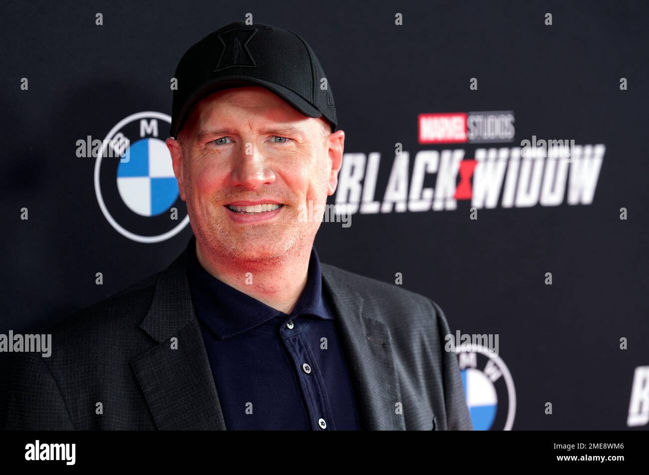 Marvel Studios chief creative officer and president Kevin Feige poses ...