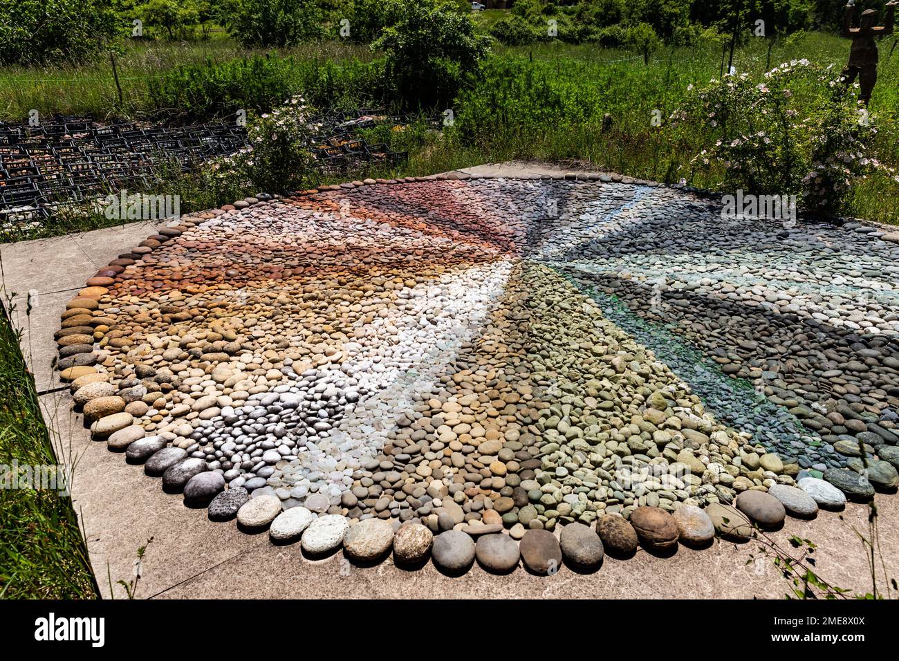 Mosaic of naturally-coloured stones at the magical Dreamwoods Park ...